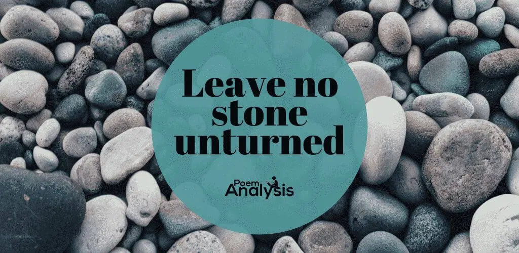 Leave no stone unturned - Poem Analysis