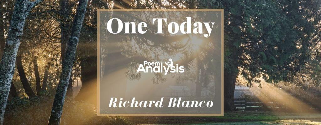 One Today by Richard Blanco - Poem Analysis